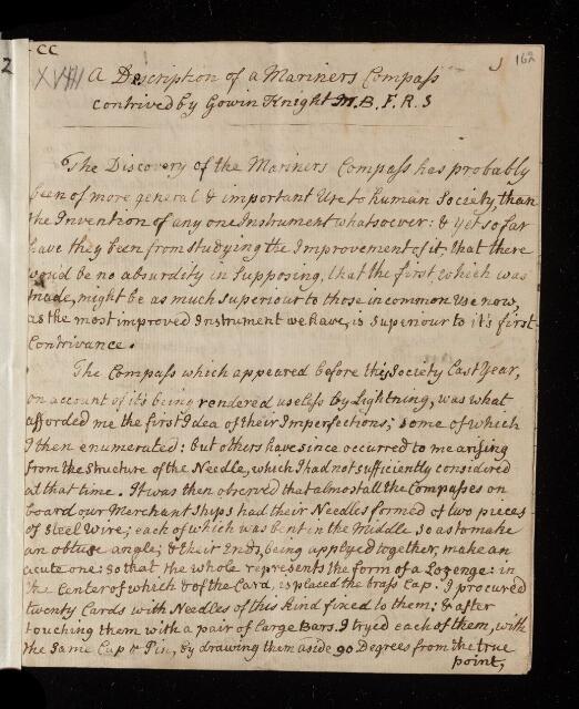 Paper, 'A mariner's compass contrived by the author' by Gowin Knight ...
