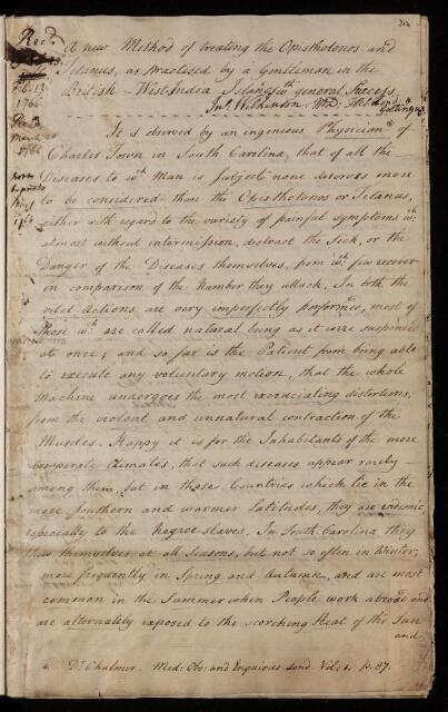 Paper, 'Of treating the opisthonos and tetanus' by John Wilkinson | The ...