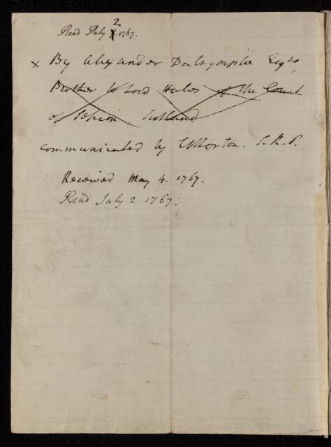 Paper, 'Of the formation of islands' by Alexander Dalrymple | The Royal ...