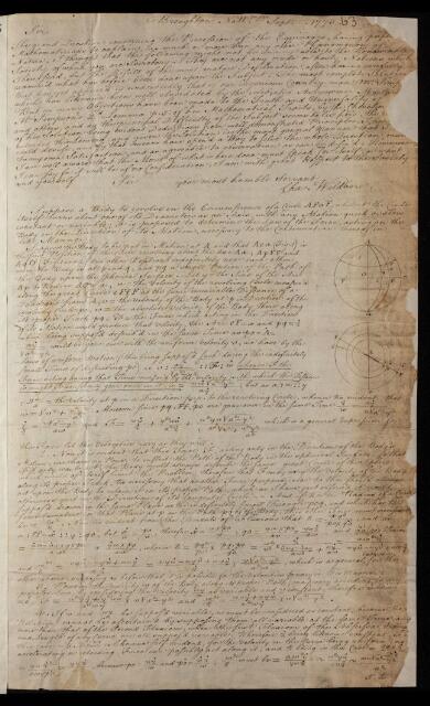 Letter, 'Of the precession of the equinoxes' by Charles Wildbore to the ...
