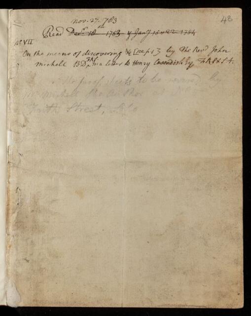 Paper, 'On a means of discovering the distance of the fixed stars in ...